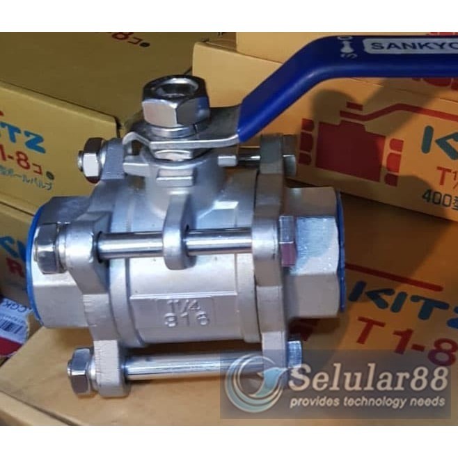 Jual SANKYO Ball Valve 3PC Size 3/8 Inch Stainless Steel 316 Taiwan ORI | Shopee Indonesia