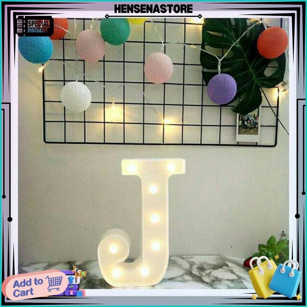Jual Lampu Huruf A-Z Dan Angka 0-9 Led Tinggi 16 Cm Lampu Hias Kamar ...