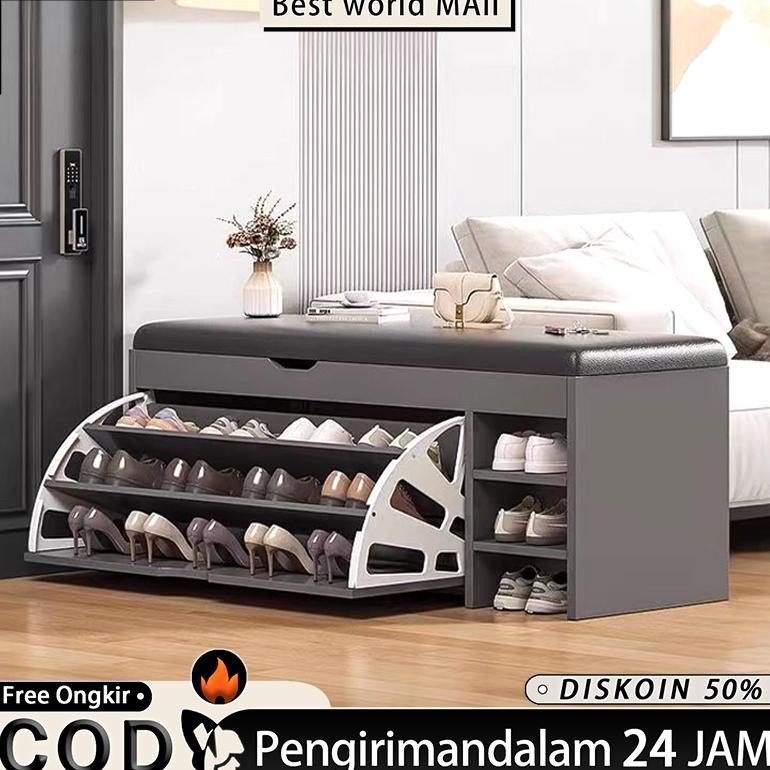 Jual Rak Sepatu Kayu Lemari Sepatu Tertutup Lemari Sepatu Minimalis Rak ...