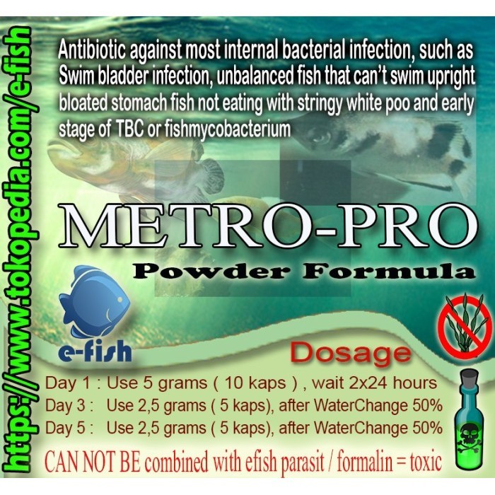 Jual METRO-PRO OBAT PENCERNAAN IKAN HIAS BERPUT WHITE FECES SEMBELIT ...