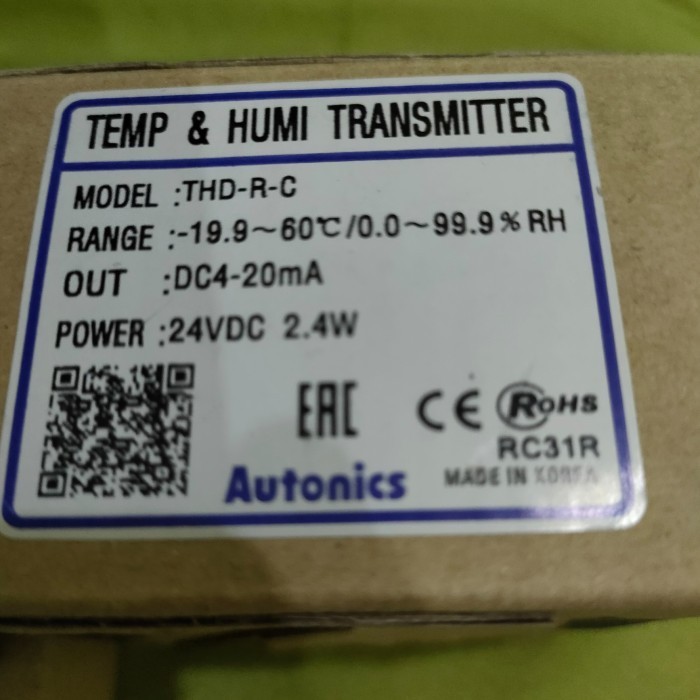 Jual Menarik Autonic Temperatur Humidity Sensor Thd-R-C 24Vdc | Shopee ...