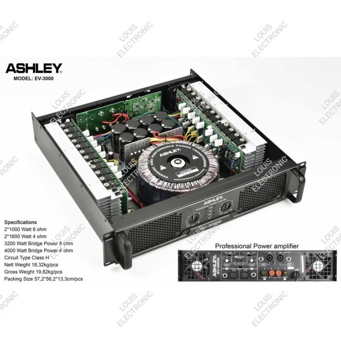 Jual Terlaris!! Power Amplifier Ashley Ev3000 Ev 3000 Ev-3000 Class H ...