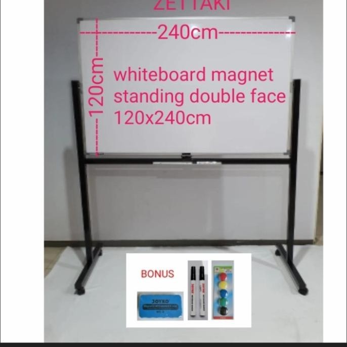 Jual Jual Papan Tulis Whiteboard Standing Magnet Double Face Zettaki ...
