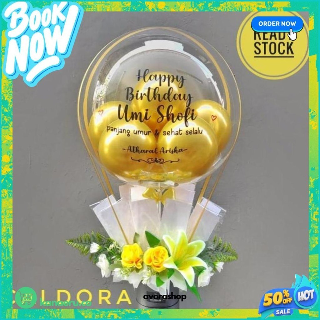 Jual Buket Bucket Uang Palsu Bunga Balon Snack Kado Wisuda/Ulang Tahun ...