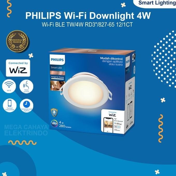 Jual HARGA DISC - PHILIPS WiFi Downlight LED 4W D80/827-65 - 3 Inch ...