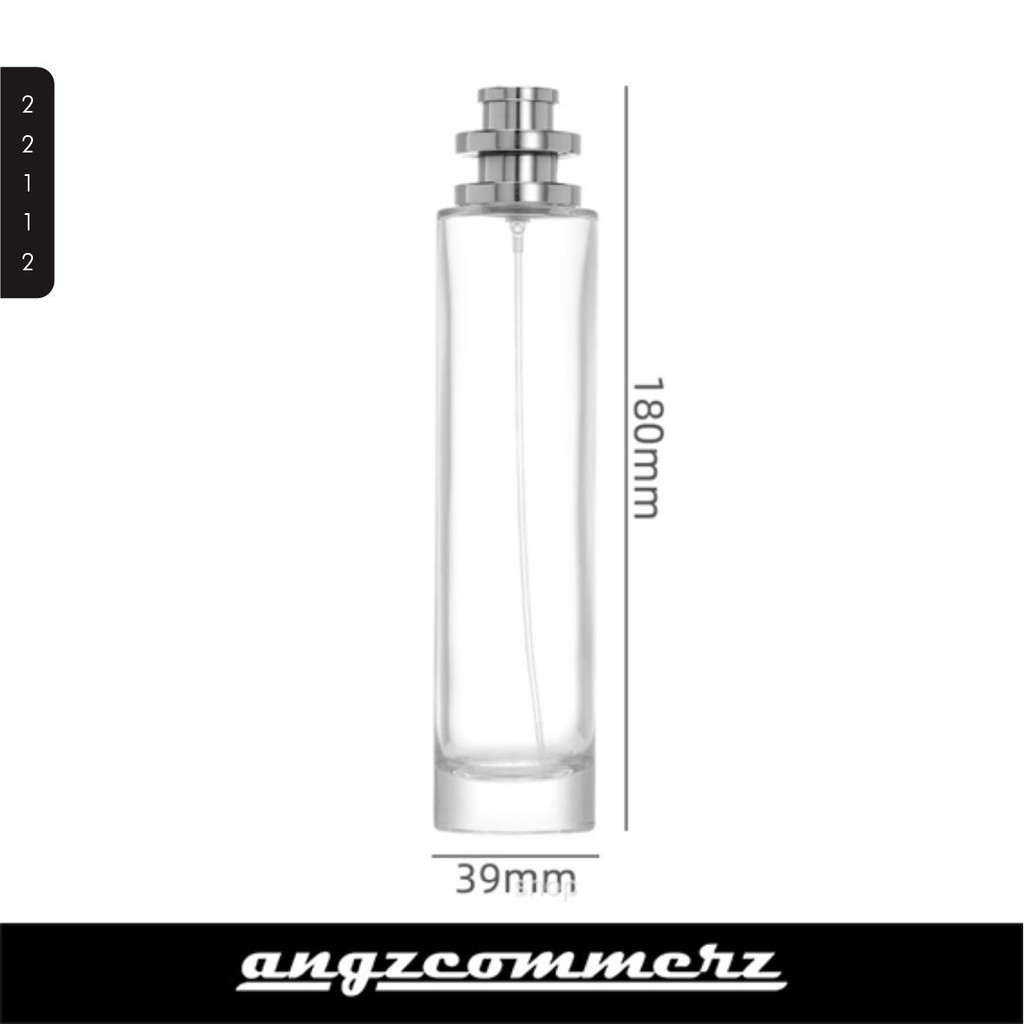 Jual Botol Parfum Kaca Cylinder Modern Estetik Silver Cap 100 ml ...