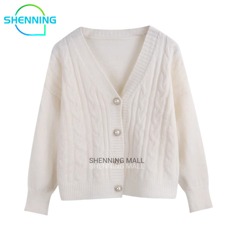Jual SHENNING Cardigan Knit Vintage Knit Sweater Rajut Korea Outer Knit Longgar | Shopee Indonesia