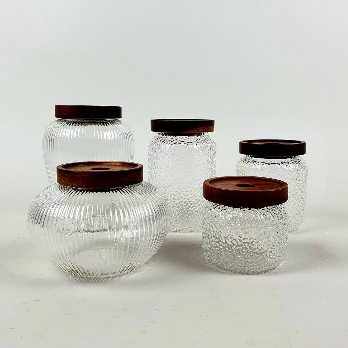 Jual Toples Kaca Art Deco Penyimpan Makanan Teh Kopi Borosilicate Glass ...
