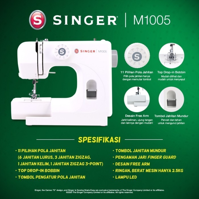 Jual Mesin Jahit Mini Singer Portable M1005 | Shopee Indonesia
