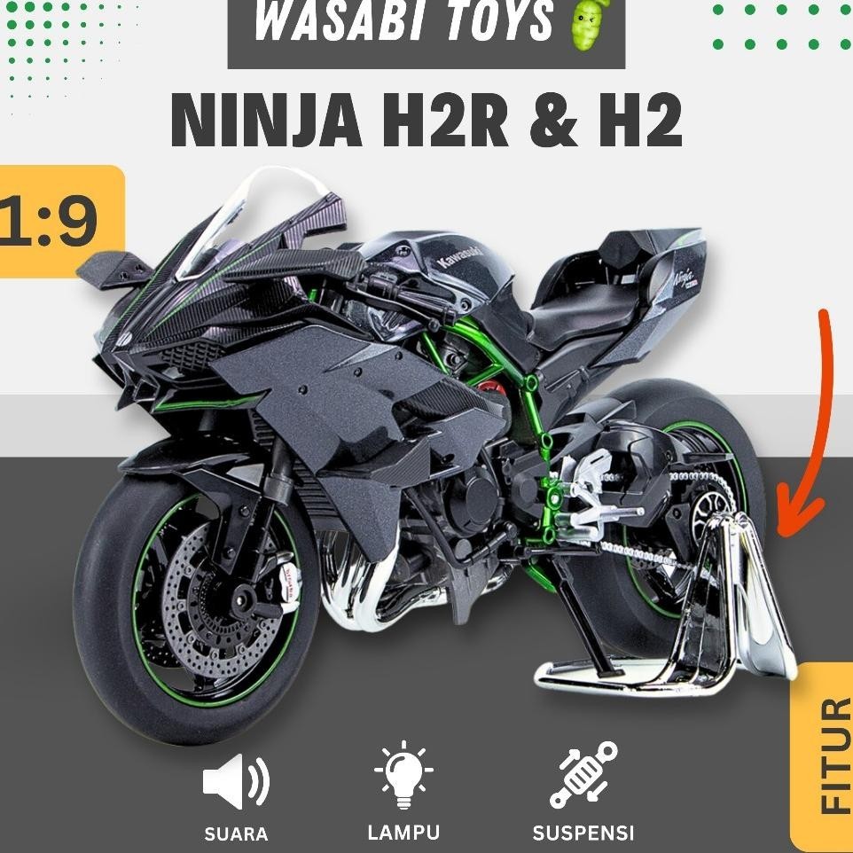 Jual Diecast 1:9 Motor Kawasaki Ninja H2R & H2 (Paddo, Sussi, Lampu ...