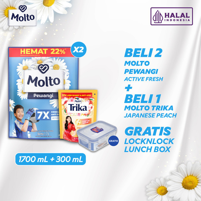 Jual Buy 2 Molto Pewangi Active Fresh 1.7 L + 1 Molto Trika Japanese ...