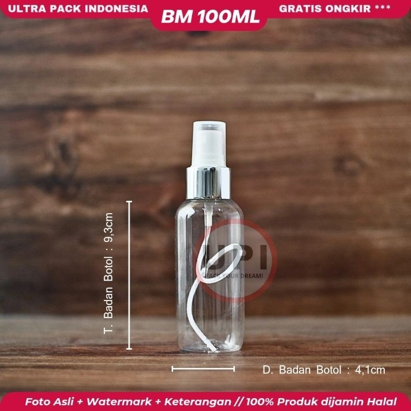 Jual KEMASAN BOTOL SPRAY ISI ULANG - BOTOL PET BM 100ML CLEAR + SPRAYER ...
