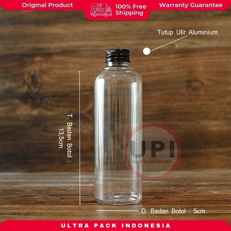 Jual KEMASAN MINUMAN BOTOL FOOD GRADE - PET BR 250ML CLEAR + TUTUP ULIR ALUMINIUM HITAM | Shopee ...