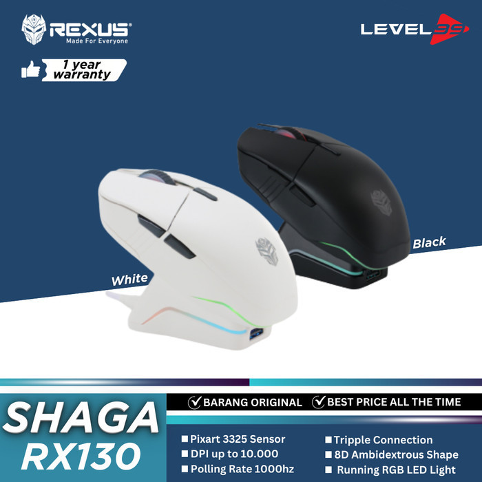 Jual Rexus Mouse Gaming Wireless SHAGA RX-130 | Shopee Indonesia