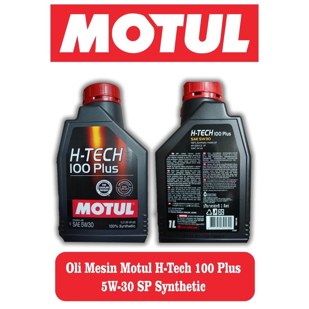 Jual OLI MESIN MOTUL H-TECH 100 PLUS 5W-30 SP SYNTHETIC 50733 | Shopee ...