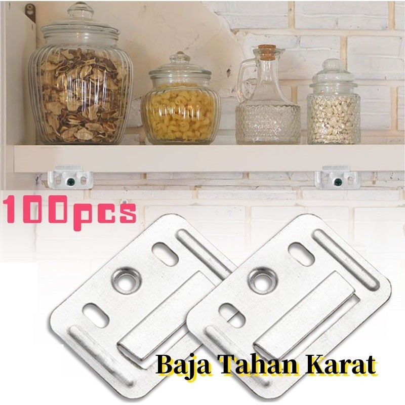 Jual 100PCS Klip Besi Wallpanel Buckle Bracket Clip Wallpanel / Braket ...