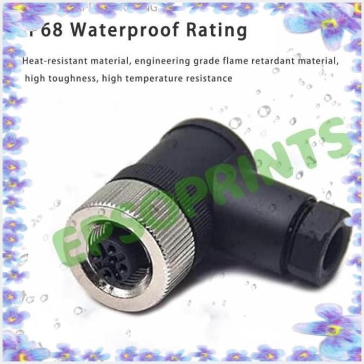Jual [EPS] M12 SOCKET CONNECTOR TYPE ELBOW 4 PIN FEMALE KONEKTOR SA33 ...