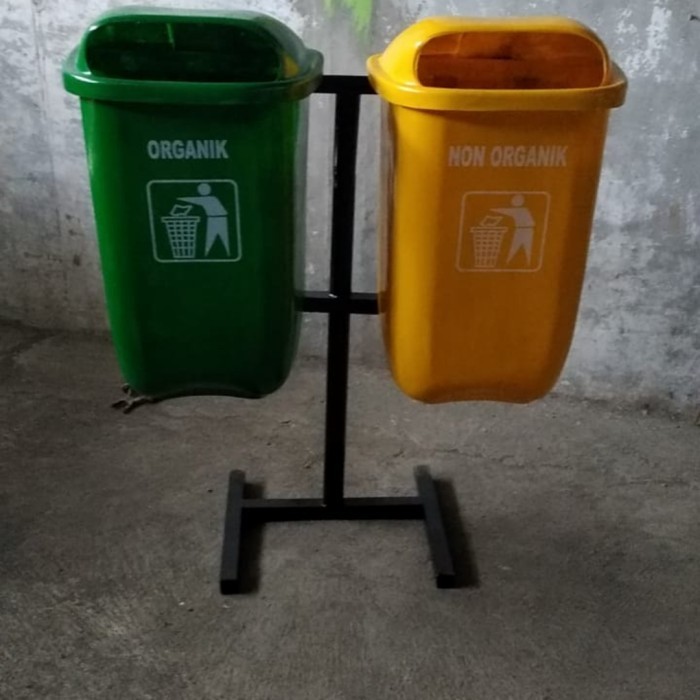Jual TEMPAT TONG SAMPAH FIBER FIBERGLASS 2in1 2 LUBANG LUAR OUTDOOR ...