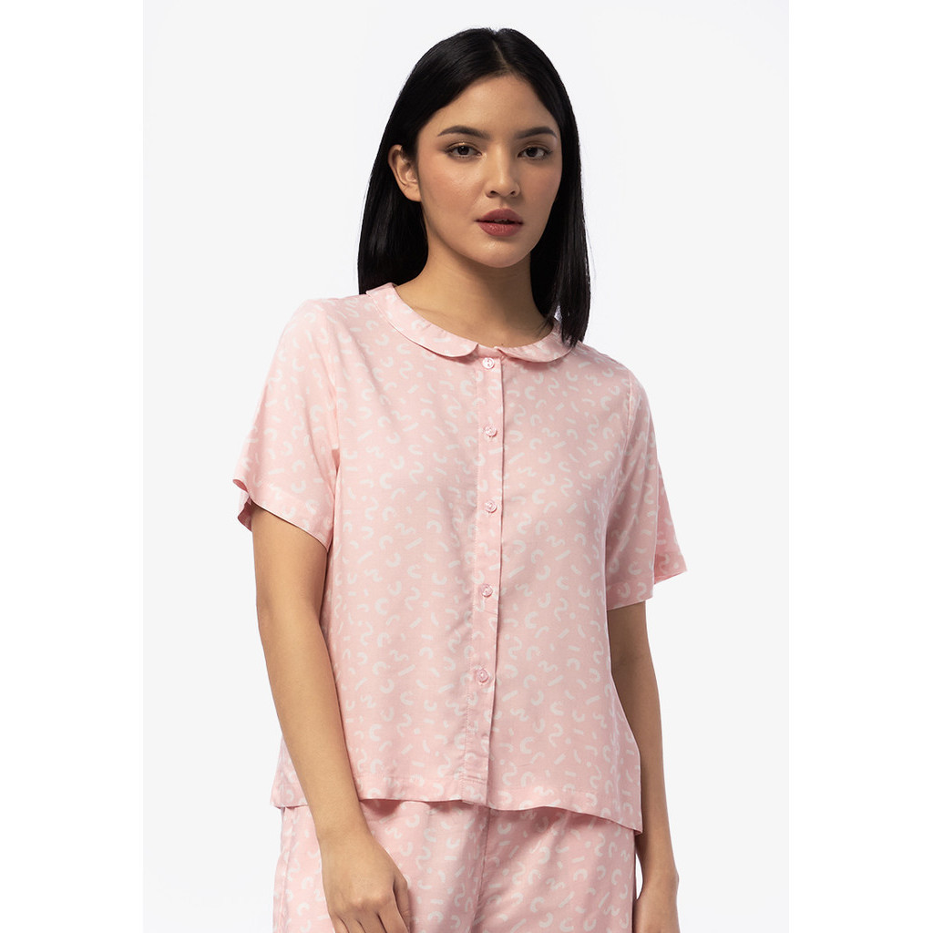 Jual COLORBOX Printed Short Sleeve Pajama Set Pink | Shopee Indonesia