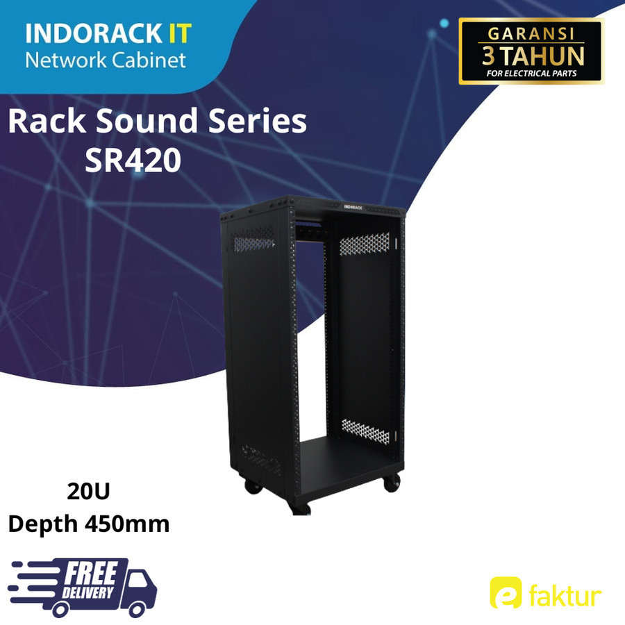 Jual Rack Audio 20U Depth 450mm Rak Audio Sound System SR420 INDORACK ...