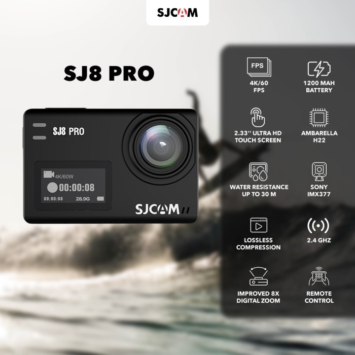 Jual Sjcam Sj8 Pro 4K 60 Fps Eis Touchscreen Action Camera Wifi - Black ...