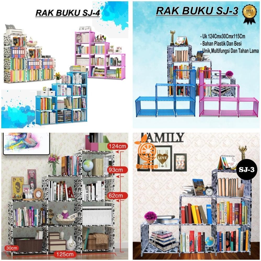 Jual Rak Buku Portable Triple 3 Sisi Serbaguna 12 Layer 9 Markas ...