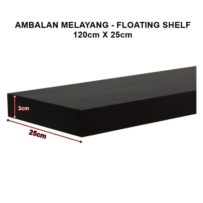 Jual Rak Dinding Ambalan Melayang Floating Shelf 120 X 25 Cm | Shopee ...