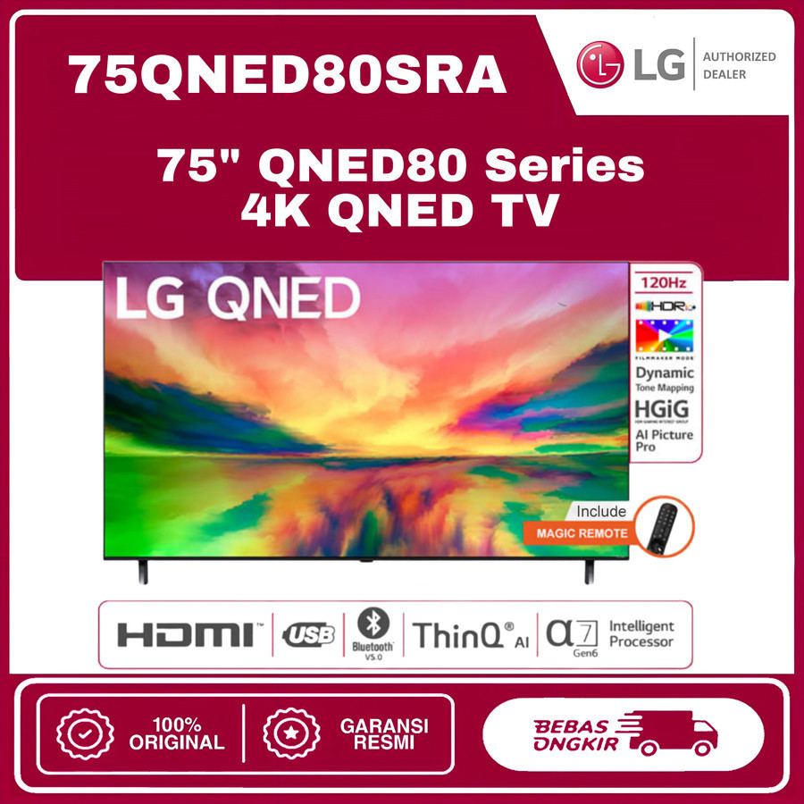 Jual TV LG 75QNED80 75 Inch 4K UHD QNED SMART TV QNED80 75QNED80SRA | Shopee Indonesia