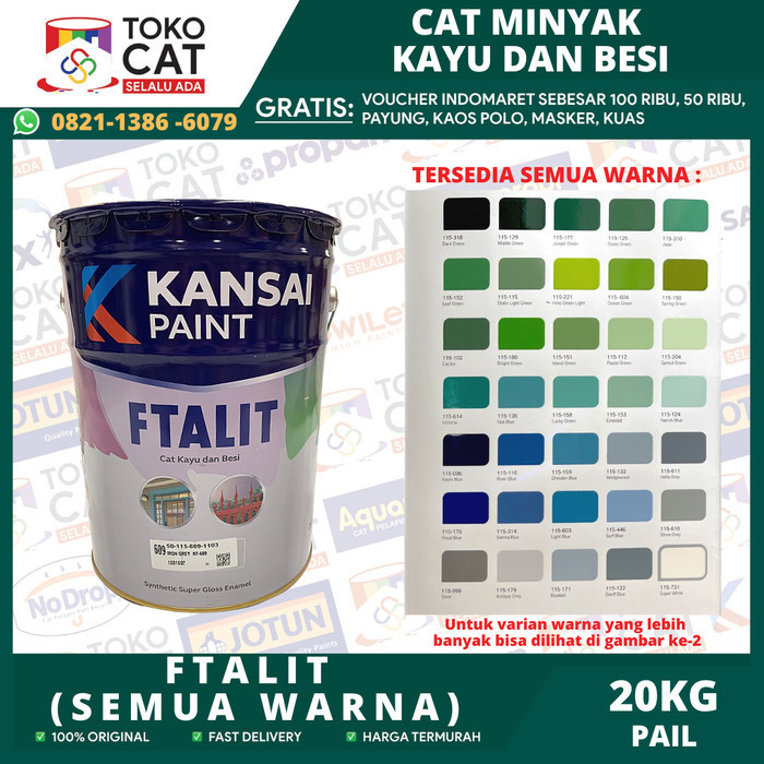 Jual CAT FTALIT GLOSS 20KG PAIL - CAT MINYAK KAYU BESI (READY SEMUA ...