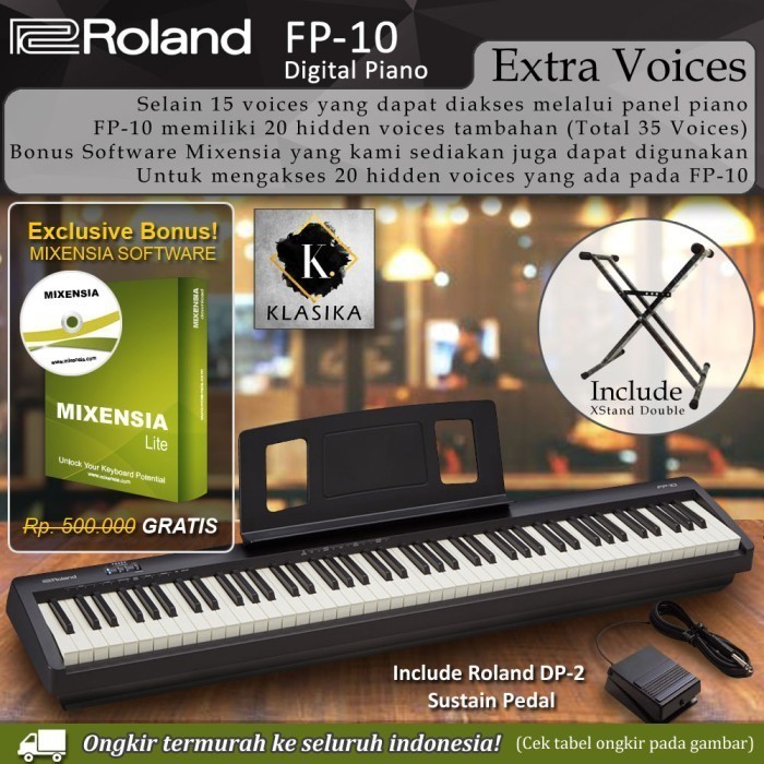 Jual Roland Fp-10 Fp10 Digital Piano With Xstand Double - Spek Diatas ...