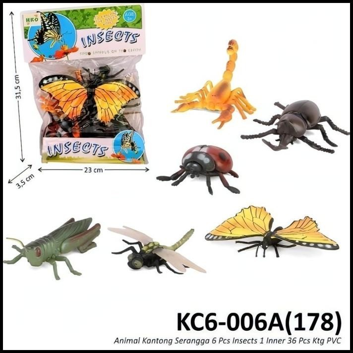Jual Mainan Binatang Serangga Jumbo Isi 6 Pcs Insect World Animal - Set ...