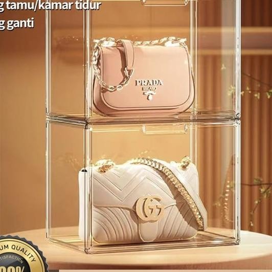 Jual Box Acrylic Transparan Display Tas Buku Kotak Tas Storage Pajangan ...