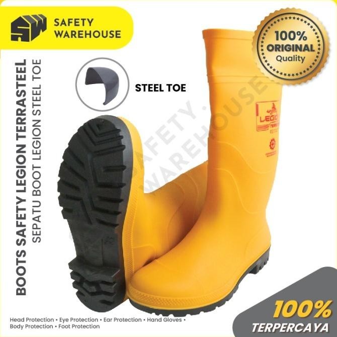 Jual SEPATU BOOT RUBBER SAFETY LEGION TERASTEEL STEEL TOE PROYEK ...