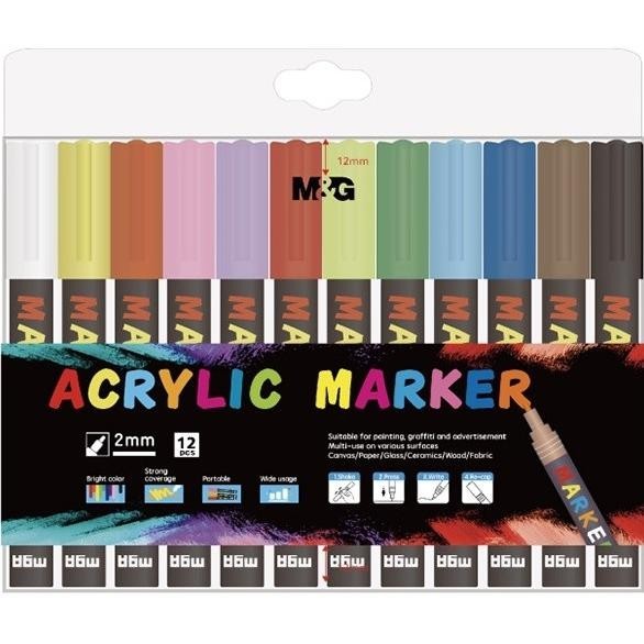 Jual Spidol Gambar Plastik Kaca Serbaguna Acrylic Akrilik Marker M&G ...