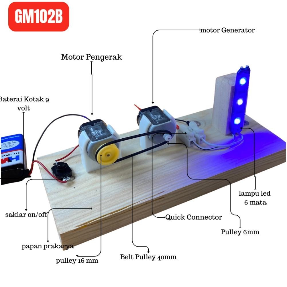 Jual We69 BAHAN PRAKTEK MINI GENERATOR / PRAKTEK MENGUBAH ENERGI GERAK ...