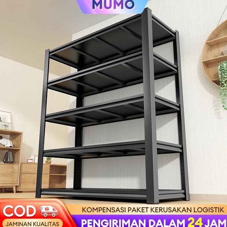 Jual Rak Besi Susun Rak Hitam Rak besi siku 6 susun Rak Serbaguna 120* ...
