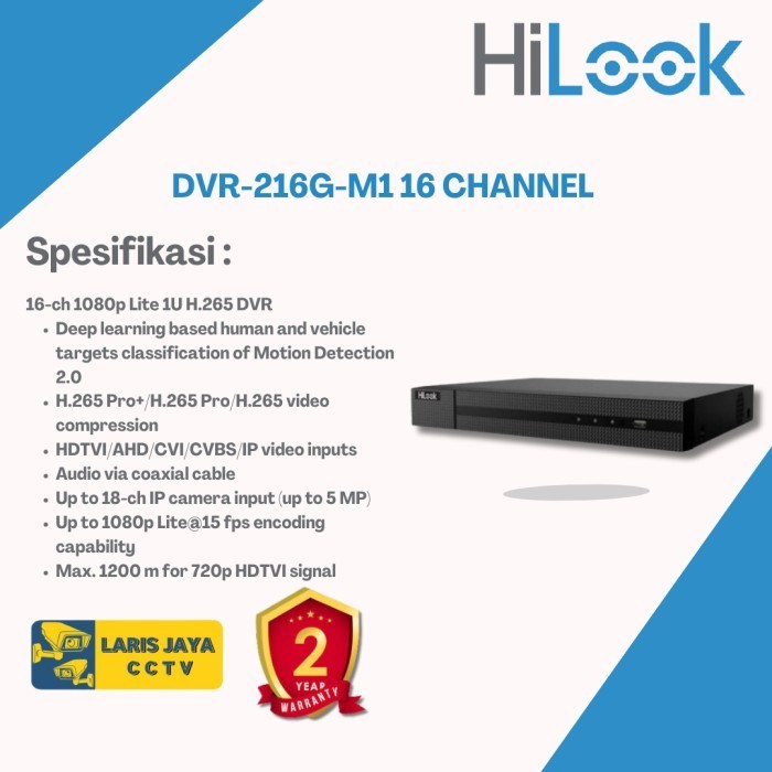 Jual Dvr Hilook Hikvision 16Ch / 16 Channel 1080P Dvr-216G-M1 | Shopee ...
