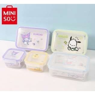 Jual Bali Miniso Kuromi Bento Box with 4 Locking Clasps Lunch Box ...