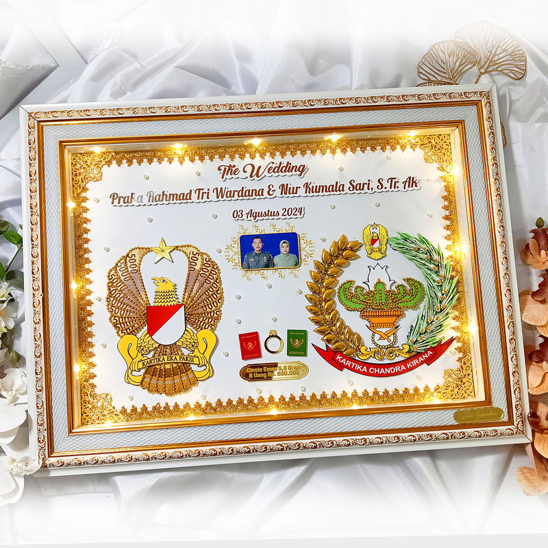 Jual bingkai untuk mahar pernikahan logo tni polisi abdi negara TNI AD ...