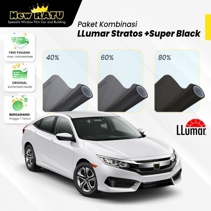 Jual KACA FILM LLUMAR KOMBINASI TIPE STRATOS + SUPERBLACK | Shopee ...