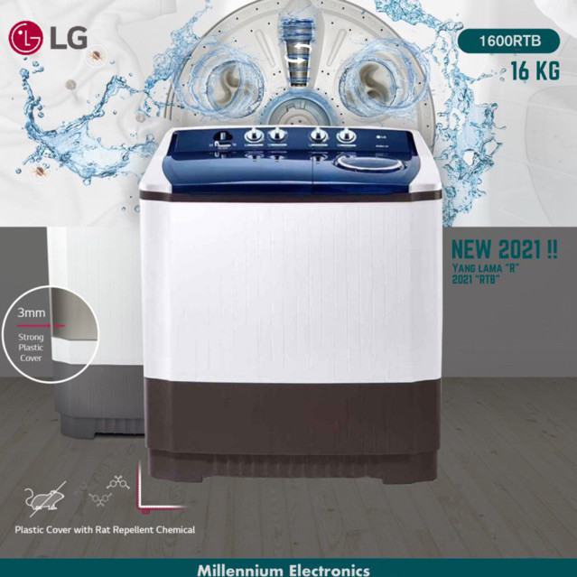 Jual NEW MESIN CUCI LG 2 TABUNG 16KG P1600RTB 1600RTB P 1600 RTB ...