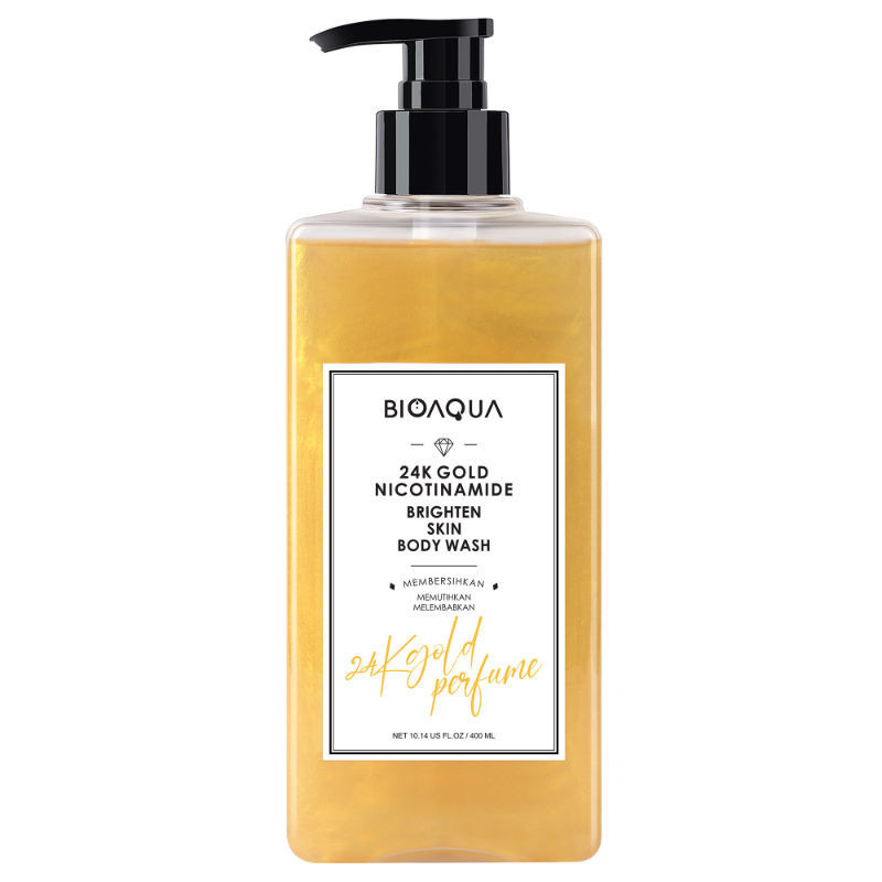 Jual BIOAQUA 24K GOLD NICOTINAMIDE BRIGHTEN SKIN BODY WASH（2.0N) 400ML | Shopee Indonesia