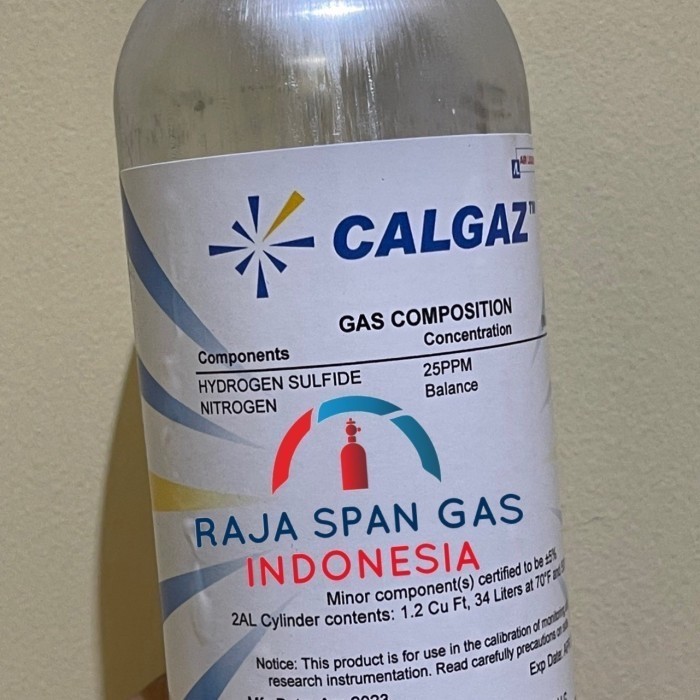 Jual Span Gas ( Single Gas ) Calgaz 34 L Hydrogen Sulfide 25 Ppm Ori ...