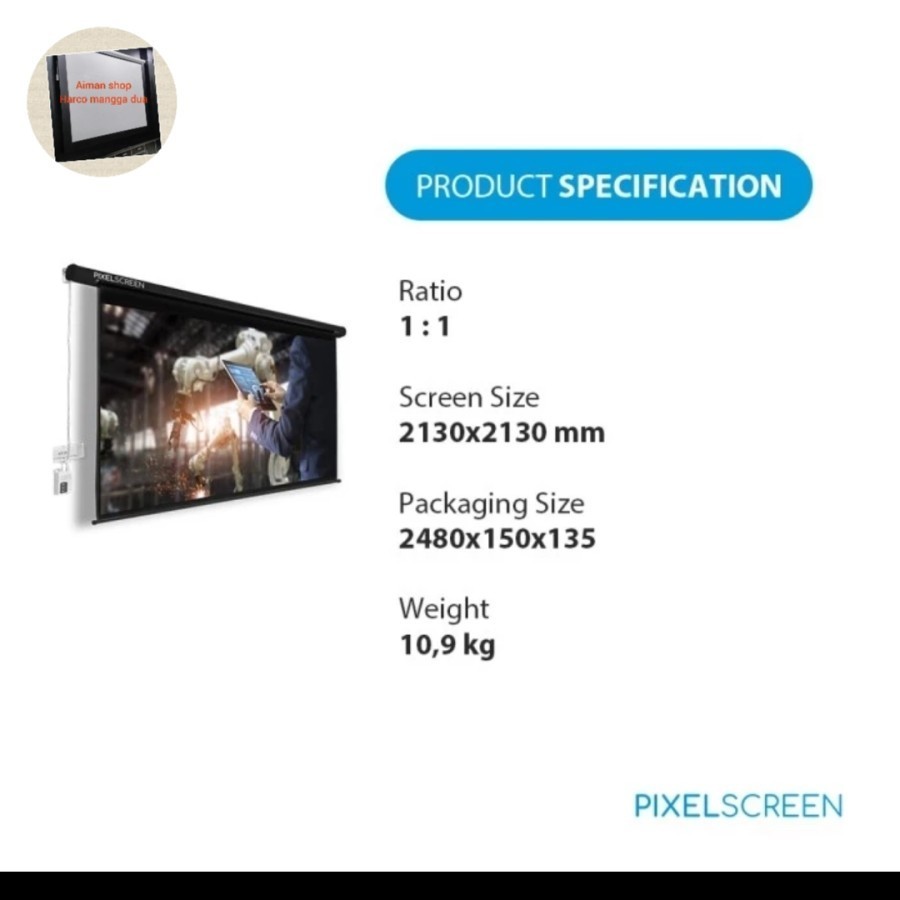 Jual Screen Projector Motorized 84"Pixel Screen XM84 | Shopee Indonesia