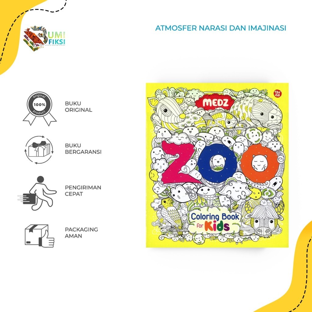 Jual Buku Mewarnai - Zoo Coloring Book For Kids - Medz - Bumifiksi ...