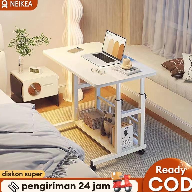 Jual Meja Laptop Lipat Adjustable dengan Roda Meja Belajar Portable ...