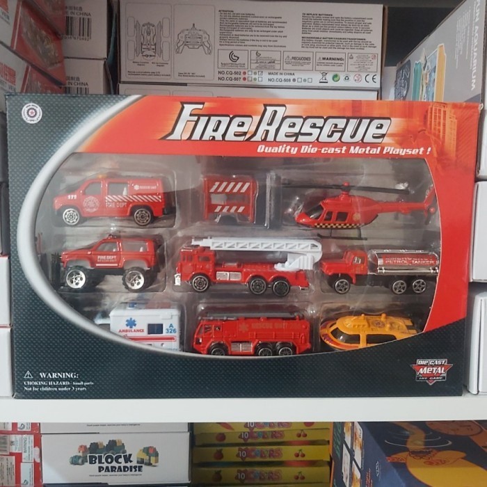 Jual Fhare Super Mainan Diecast Mobil Pemadam Set 8 Pcs Fire Rescue ...