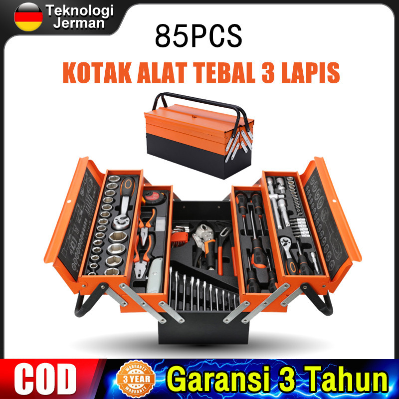 Jual Originial Tool Kit 85 Pcs Kunci Sok Set Pekerjaan Mobil Tool Box ...
