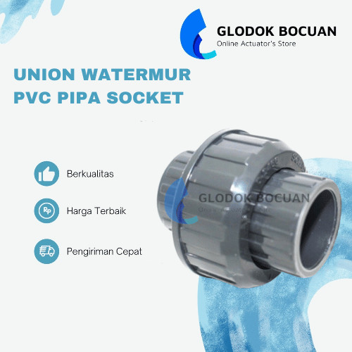 Jual 1/2" Fitting Watermur PVC Union Water Mur Pipa Socket Connection ...
