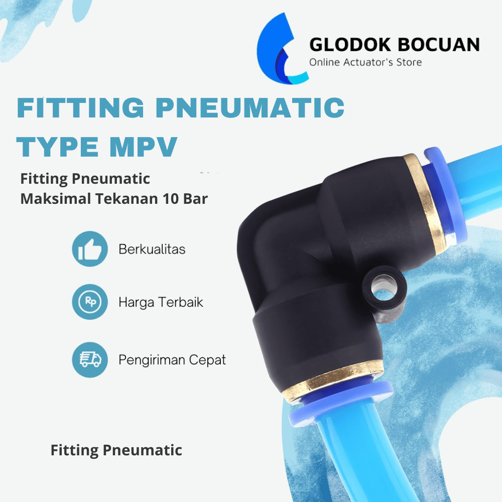Jual MPV 6 Fitting Elbow Pneumatic Slip Lock Selang 6mm x 6mm | Shopee ...